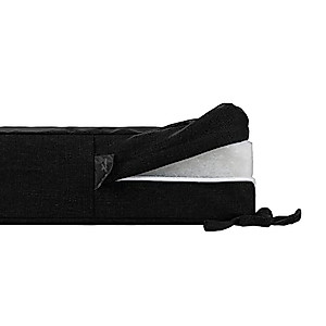 Water-Resistant Outdoor Bench/Settee Cushion Slip Cover,Patio Furniture Cushion Covers,Garden Long Chair Cover ONLY-48x18x3 INCH (Black)