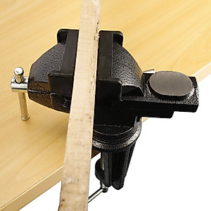 HighFree 3 Inch Small Bench Vise, Home Table Vise, Clamp-On Vise 360 Degrees Rotating Universal Clamp Units Vise for Workbench (Black)