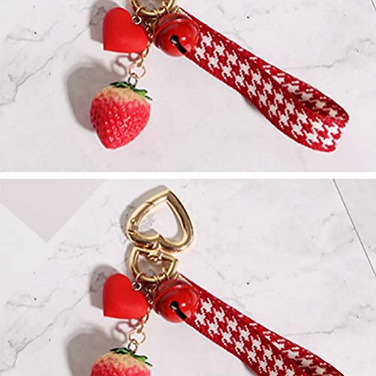 PRETYZOOM Strawberry Design Key Ring Bag Pendant Key Holder Hanging Ornament