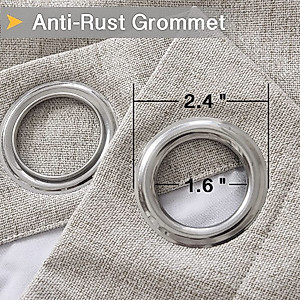 Rose Home Fashion Sliding Glass Door Curtain, Primitive Linen Look 100% Blackout Curtains Curtains, Thermal Insulated Patio Curtain for Door-1 Panel (100x84 Beige)