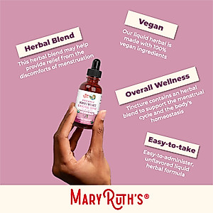 MaryRuth Organics USDA Organic Women's Wellness Liquid Herbal Supplements | Includes Stinging Nettle, Raspberry Leaf, Eleuthero Root, Chaste Tree Berry | Menstrual Support | Non-GMO, Vegan