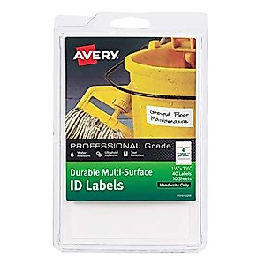 Avery Durable Multi-Surface ID Labels, Handwrite, 1.25" x 3.5", Pack of 40 (61522)