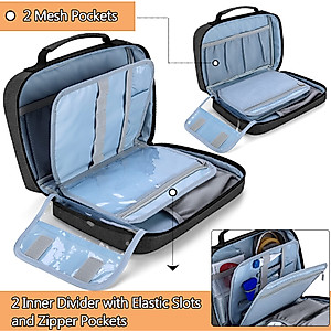 Damero Carrying Case for 2 Stethoscopes, Portable Stethoscope Case Compatible with 3M Littmann/ADC/Omron Stethoscope, BP Cuffs and Other Accessories, Black