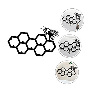 NOLITOY Towel Hooks Entryway Mount Coat Clothes Ornament Beehive Hats with Honeycomb Organizer Keys Decorative Iron Home Panel Mounted Hangers Art Household Cling Window Sunflower Hollow Towel Hook
