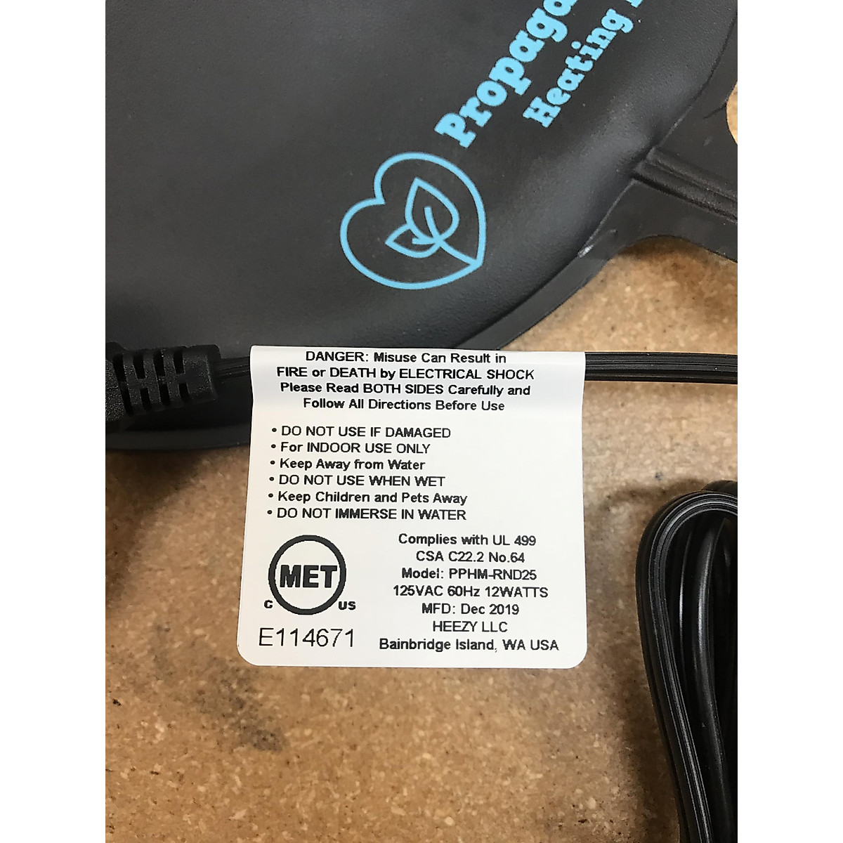 Brewing & Fermentation Heat Pad for Homebrew Beer & Wine Fermenting 120VAC 12 or 25 Watt Heating Mat: Safe for Plastic/Glass Carboy Fermentors w/Heater Temp Strips (10" - 12 Watts (Black))