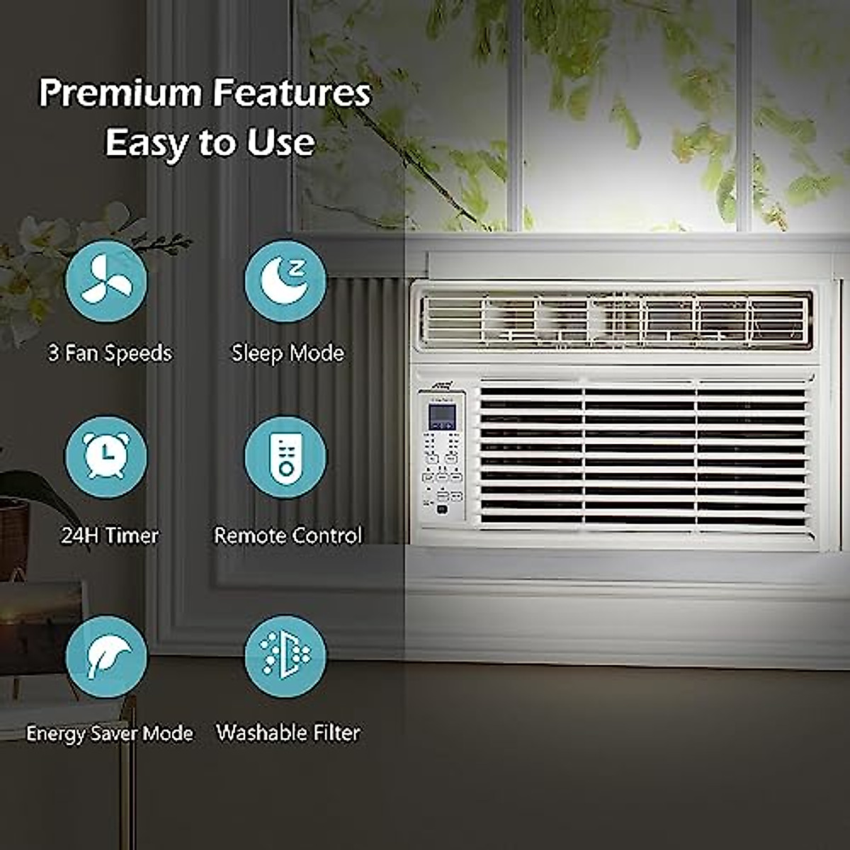 Arctic King 10,000 BTU Window Air Conditioner, Cools up to 450 Sq. Ft, with Digital Panel and Remote Control, Easy Installation, for House, Apartment, and Office (Renewed)