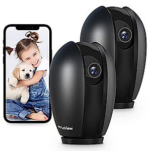 LaView Baby Monitor with Phone App (2 Pack), 1080P WiFi Pet Camera Indoor, 360° Home Security Camera with Motion & Sound Detection, Two-Way Audio, Night Vision, Local & Cloud Storage, Works with Alexa