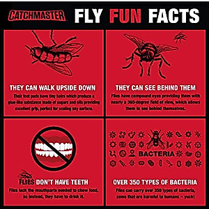 Giant Fly Glue Trap by Catchmaster - 3 Packs 30 Feet Each Pre-Baited, Ready to Use Indoors & Outdoors. Bug Insect Infestation Sticky Adhesive Scented Green Color Barn Paper Sheet Disposable Non-Toxic