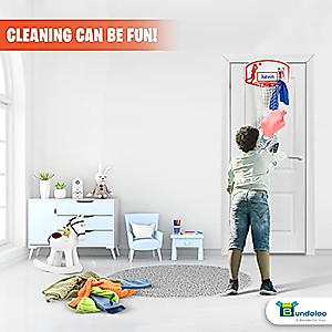 Bundaloo Basketball Laundry Hamper - Over The Door 2 In 1 Hanging Basketball Hoop Or Laundry Hamper Boys & Girls Room Decor - Fun Gift