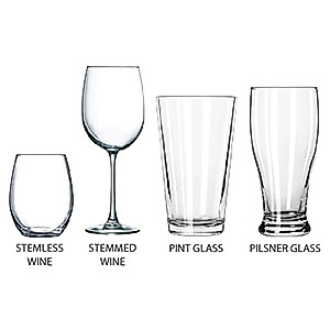 Alterd Industries Married in Vegas - Las Vegas, Personalized Engraved Glasses, Wedding Gift, Enganged Couples Gift, Toasting Glasses, Beer Glasses (Stemless Wine Glasses)