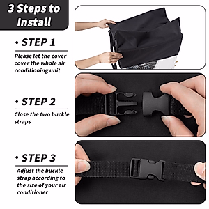 Window Air Conditioner Cover fits Midea U-shaped AC Covers Outside Units 21.4x13.4x13.8 inch Waterproof Dustproof Outdoor AC Cover