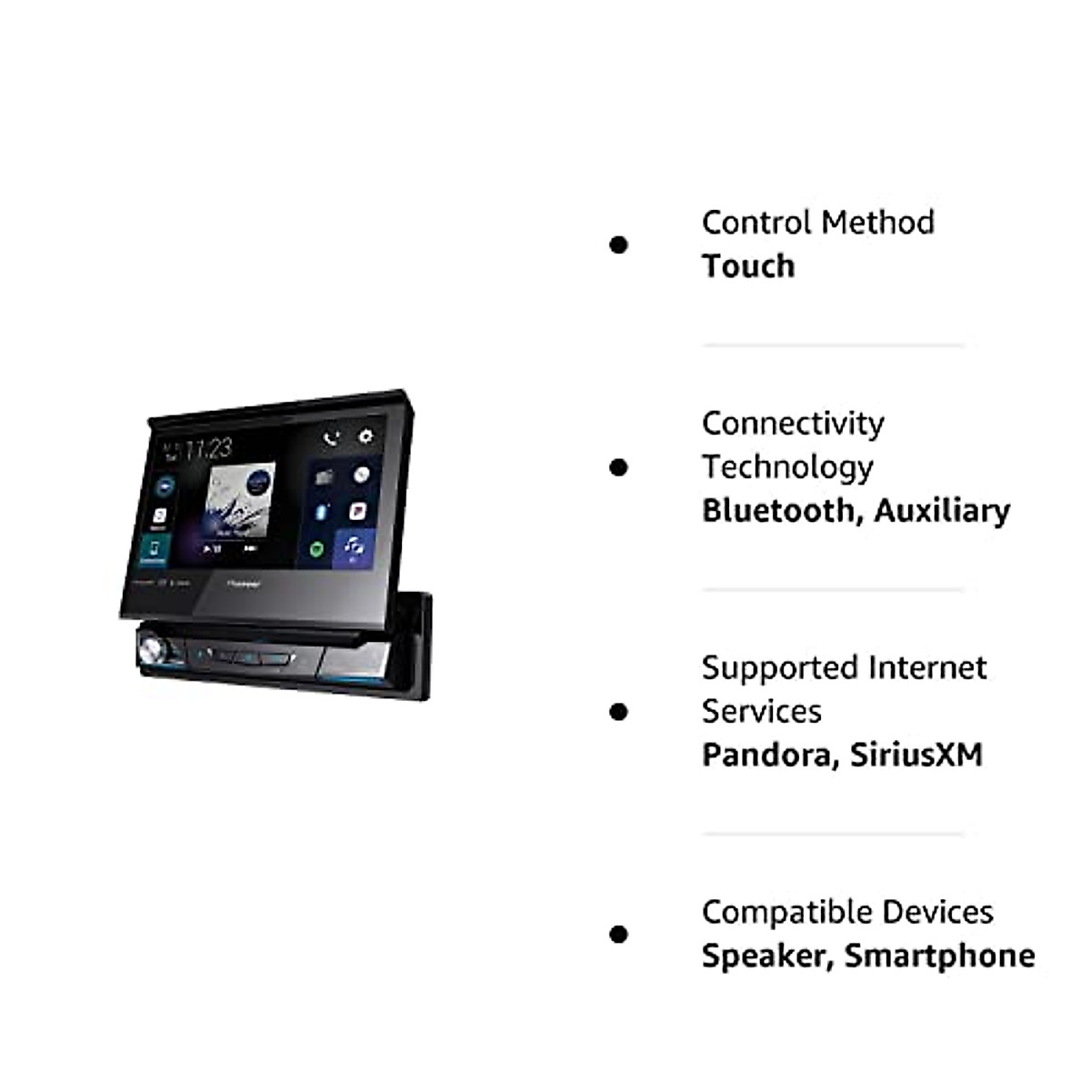 Pioneer AVH-3500NEX 1-Din 7-Inch Flip Out AV Receiver with Carplay and Android Auto