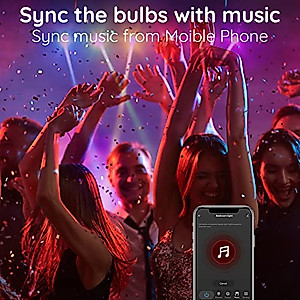 Bright Wifi Smart Light Bulbs 13W 120W Equivalent A19 Music Sync RGBCW Color Changing Light Bulb Works with Alexa,Google,1300 Lumens,2700K-6500K Tunable Alexa Light Bulb,Dimmable Smart Bulb,2 Pack