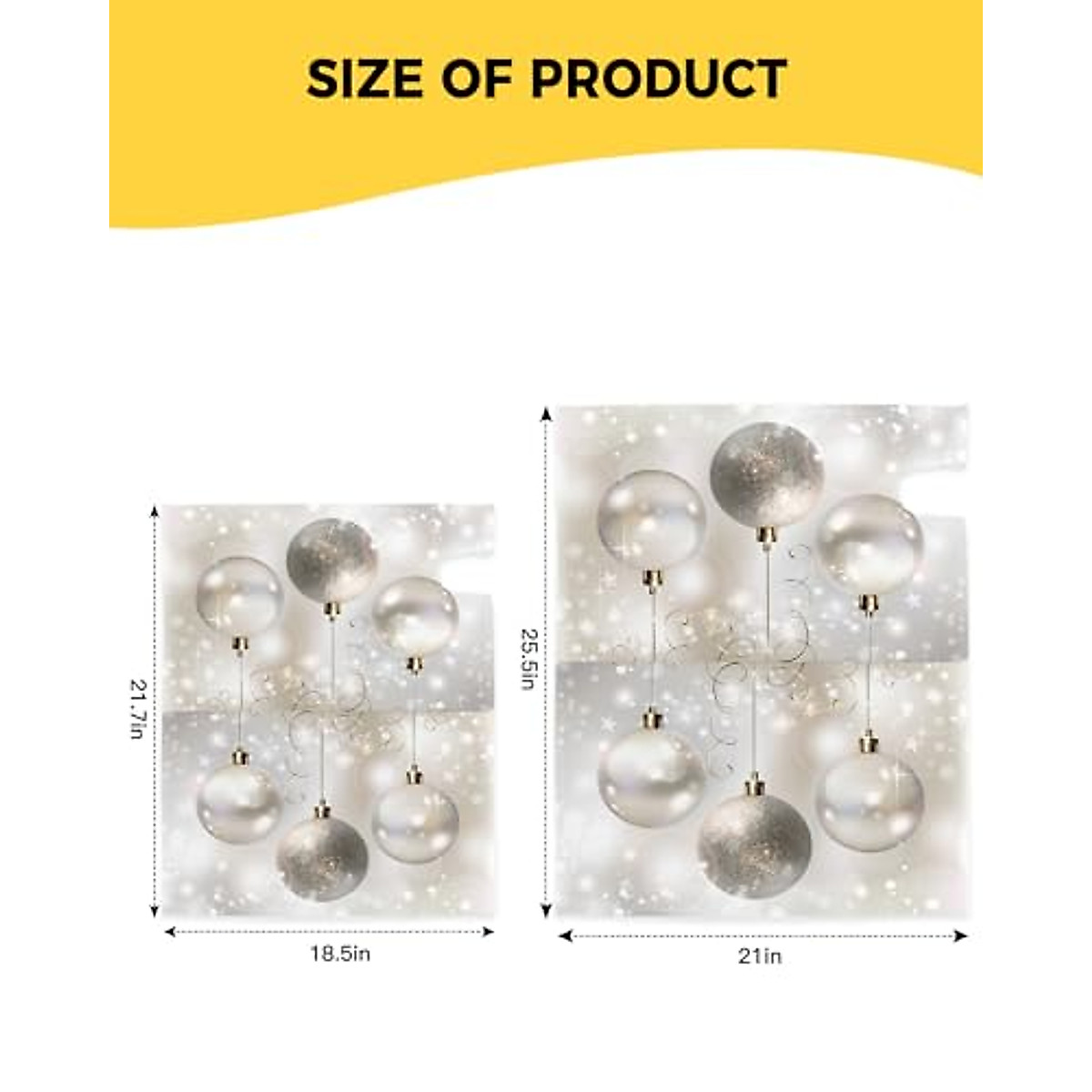 AMZRicher Christmas Balls Mailbox Covers Magnetic Large Size, Gradual Silver White Star Snowflake Post Box Cover Mail Wrap Outdoor Garden Yard Decoration 21x25.5