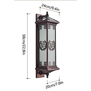 CHENBAI Rectangle Solar Wall Sconce Solar Decorative Porch Lights Chinese Outdoor IP43 Waterproof Garden Lights Auto On/Off Solar Exterior Wall Lights Villa Garden Home Led Fence Solar Lamp