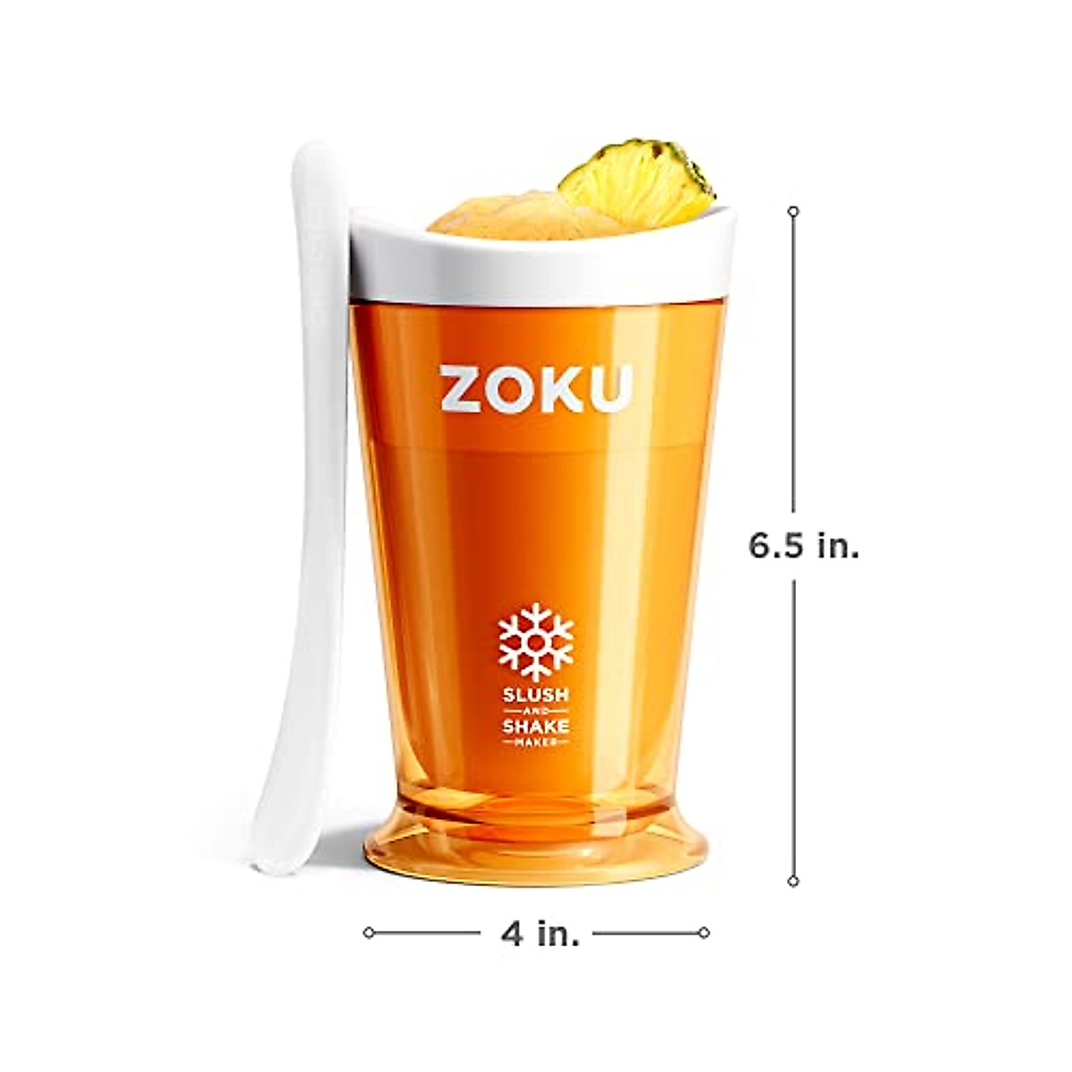 ZOKU Original Slush and Shake Maker, Compact Make and Serve Cup with Freezer Core Creates Single-Serving Smoothies, Slushies and Milkshakes in Minutes, BPA-free, Orange
