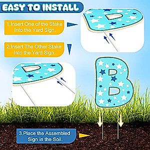 Fayavoo14Pcs ITS A BOY Yard Sign with Stakes Elephant Baby Shower Yard Sign Blue Gender Reveal Yard Sign Welcome Home Yard Sign Baby Shower Gender Reveal Party Decorations