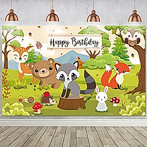 Woodland Party Supplies Woodland Birthday Backdrop Forest Friends Banner Background Woodland Forest Photo Booth Props for Baby Shower Boys Girls Birthday Fall Theme Party Decorations