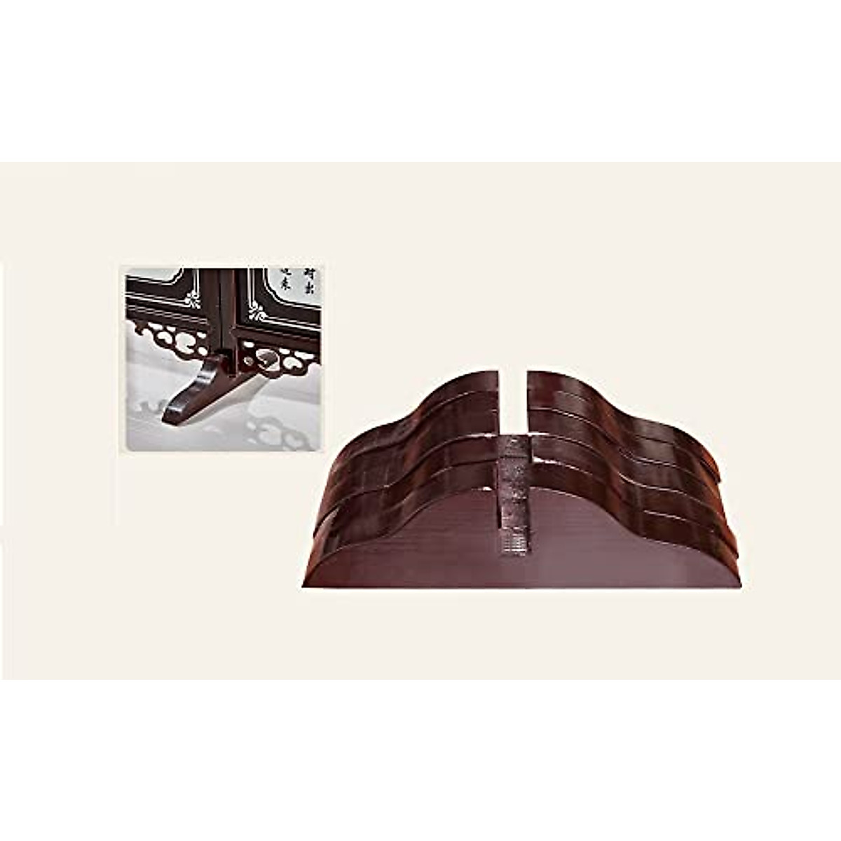 2pcs Wooden Room Divider Stand - Folding Privacy Screen Holder Thickened Base for Home Hotel Room - Bedroom Dressing Room Panel Bracket (A Stand)