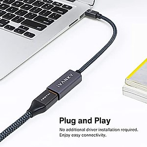 IVANKY Mini DisplayPort to HDMI Adapter, Mini DP(Thunderbolt) to HDMI Adapter, Gold-Plated Braided,Compatible with MacBook Air/Pro, Microsoft Surface Pro/Dock, Monitor, Projector and More