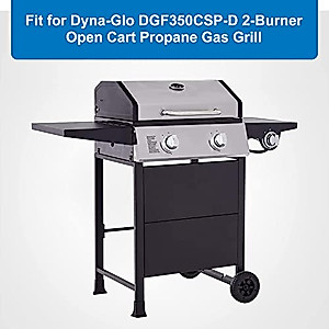Uniflasy Grill Replacement Parts Kit for Dyna-Glo DGF350CSP DGF350CSP-D 2-Burner Open Cart Propane Gas Grill Stainless Steel Heat Plate Shield and Grill Burner