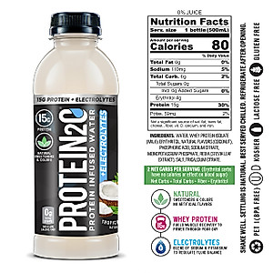 Protein2o 15g Whey Protein Isolate Infused Water Plus Electrolytes, Sugar Free Sports Drink, Ready To Drink, Gluten Free, Lactose Free, Electrolyte Variety Pack, 16.9 fl oz Bottle (12 Count)
