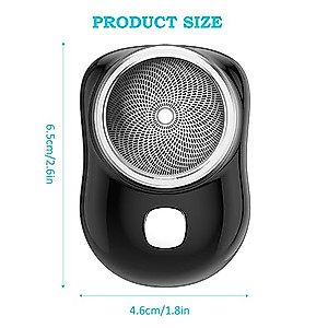 Mini Shave Portable Electric Shaver: Upgrade Electric Razor with LCD Screen Powerful Storm Shaver for Men Pocket Size USB Rechargeable Shaver Easy One-Button Use for Home Car Travel (Black)