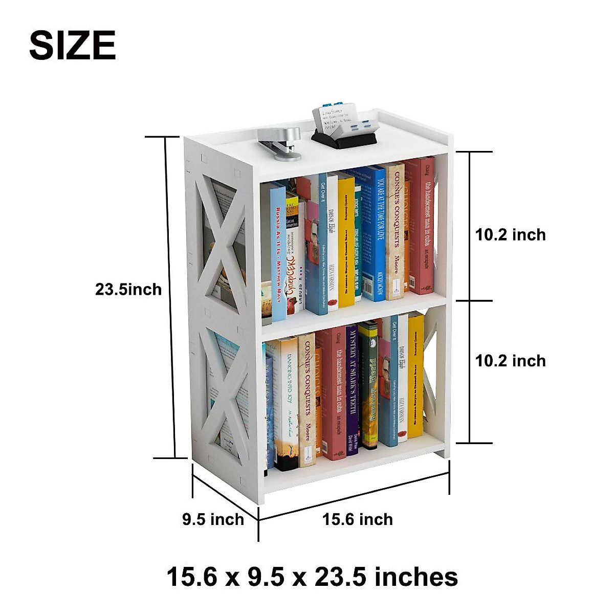 AGGICE Side Table, 3 Tier 2 Shelf Small Bookshelf Bookcase for Small Spaces, Bedside End Table Nightstand, Kids Book Storage Shelves for Bedroom Living Room Office, White