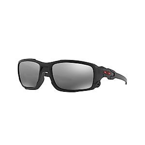 Oakley Men's OO9329 Ballistic Shocktube Rectangular Sunglasses, Matte Black/Black Iridium, 61 mm