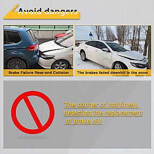 Brake Fluid Liquid Tester Pen,2PCS DOT 3 DOT 4 DOT 5.1 Brake Fluid Liquid Tester Pen, Car Diagnostic Testing Tool with 5 LED Indicators, Hydraulic Fluid Liquid Oil Moisture Analyzer