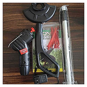 PSBYW Cordless Grass Trimmer, Li-Ion Battery with Charger, Multi-Functional, Grass Trimmer, Brushcutter, Strimmer, Garden Set (Color : Black)
