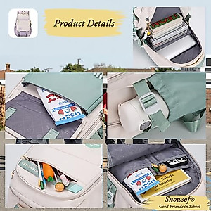 Kawaii Backpack Aesthetic Backpack Backpacks with Cute Pendant, Adorable Shoulder Bag (Orange)