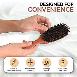 Classic German Boar Bristle Hair Brush Since 1869 - Conditions Hair, Improves Texture, Exfoliates Scalp