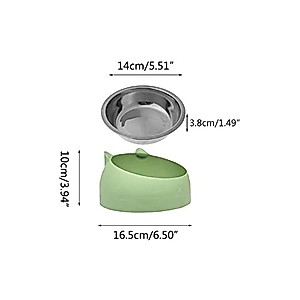 FUUIE Bowls for Food and Water Stainless Steel Cat Dog Food Bowl 15°Slanted Non-Slip Pet Utensils Puppy Feeding Container Supplies (Color : Blue)