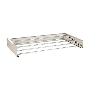 Rove Home Space Saving Wall Mounted Clothes Drying Rack | Retractable Wall Hanger Towel Holder | 5 Aluminum Rods, 40lb Capacity for Laundry Bathroom with Wall Template (32 Inches)