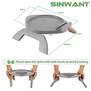 SINWANT Couch Arm Table, Bamboo Round Sofa Clip Tray Table with 360° Rotating Phone Holder,Sofa Arm Tray for Arm Chair Table, Folding Snack Eating Drink Tables