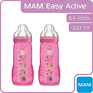 MAM BIBERON 2EME Age Fille Tétine Débit X Lot de 2 (2 x 330 ml)