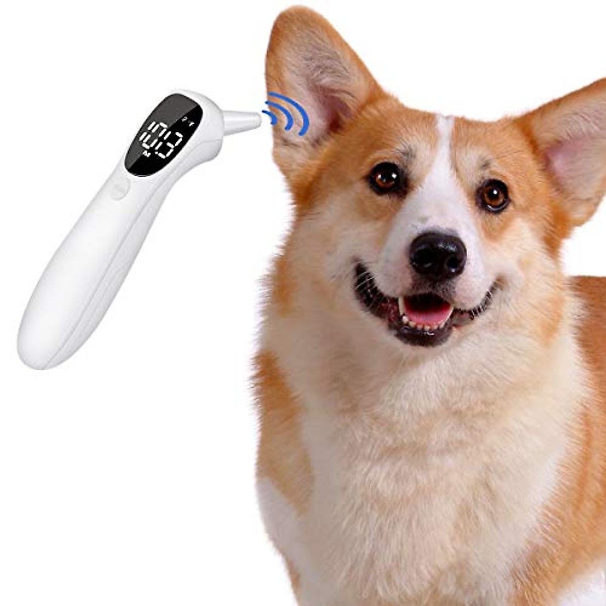 [No Beep Voice Version] Cat and Dog Ear Temperature Monitor, Pet Infrared Thermometer Only for Pets, Monitor Pet Fever in 1 Second
