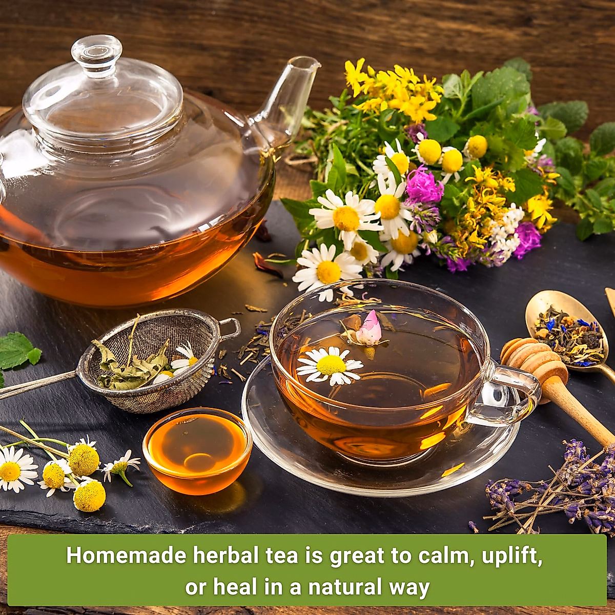 Sow Right Seeds - Large Herbal Tea Garden Seed Collection - Lemon Balm, Mint, German Chamomile, Lavender, Echinacea, Holy Basil, Calendula, Borage, Hyssop, Peppermint Non-GMO Heirloom Seeds