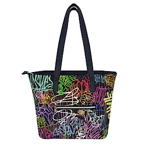 Graffiti Spirit Women's Tote Bag PU Leather Shoulder Bag Handbags Purse For Work Shopping Travel