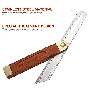 DOITOOL 1PCS 9 Inch Sliding T-Bevel Gauge Woodworking T Bevel Angle Finder with Hardwood Handle and Metric Marks