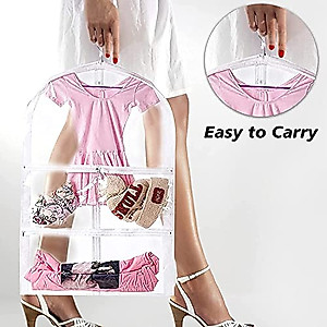 Clear Kids Dance Costume Garment Bag,3 Pack Garment Bags for Hanging Clothes,Garment Bag for Travel Storage,Dress Up Storage Bag for Children Girls