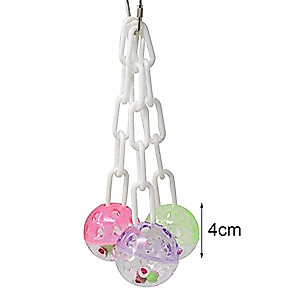 angel3292 Parrot Toy Colorful Bell Ball Plastic Hanging Toy Cute Bird Chew Toy Cage Toy for Cockatiel Parakeet Parrot Chew Toy Bite