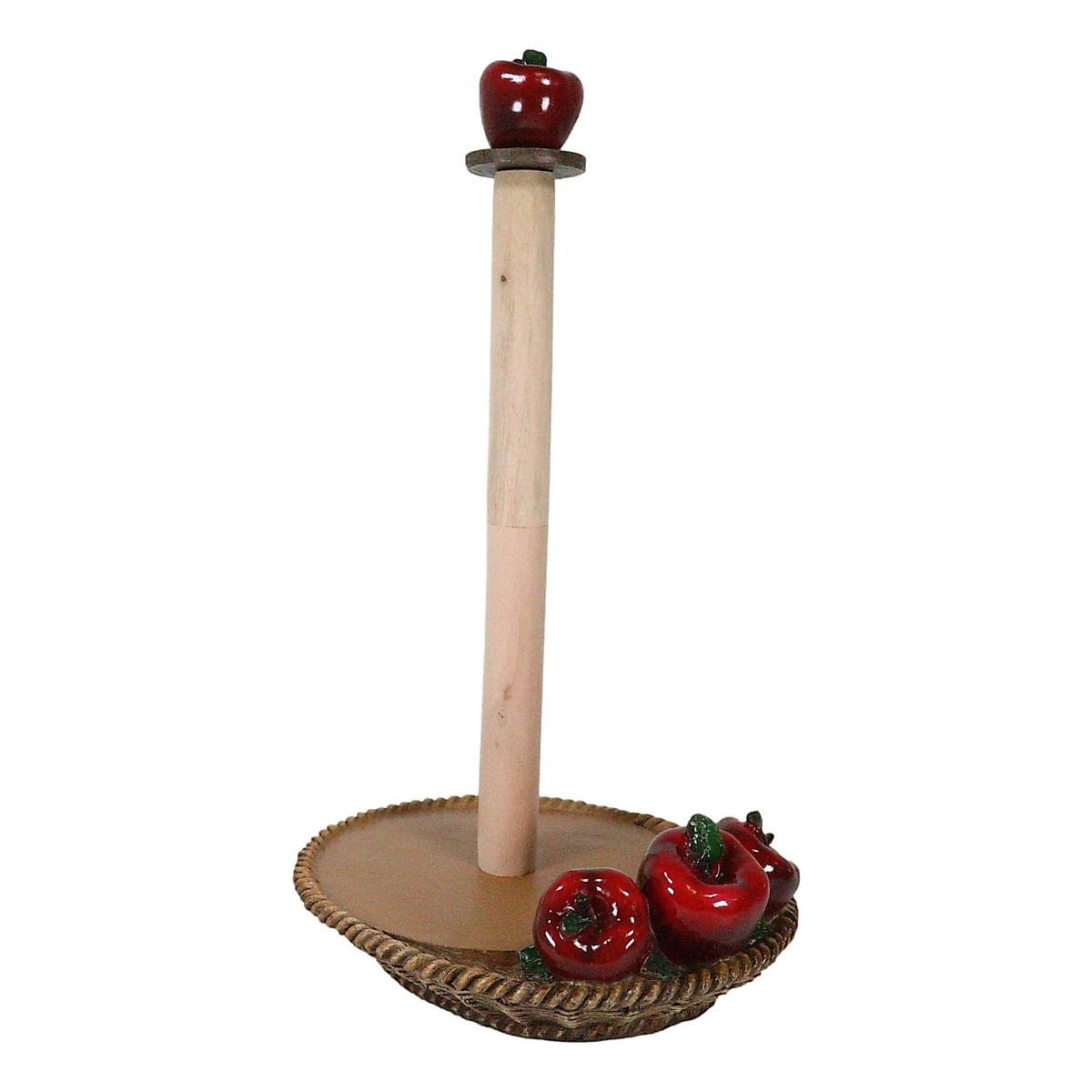 Ebros Gift Fresh Wipes Crisp Red Apples Harvest Basket Paper Towel Holder Figurine Dispenser for Rustic Country Kitchen Decor Old Fashioned Table Decorations