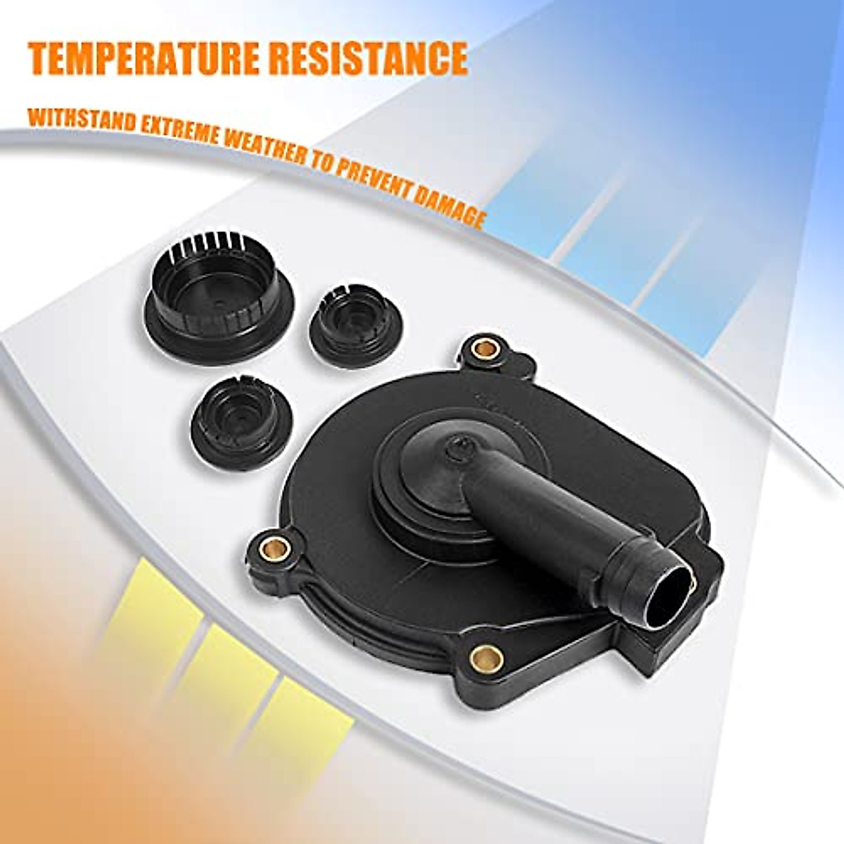 RANSOTO PVC Vent Valve Crankcase breather Oil Separator Cover and Camshaft Expansion Plug Kit Compatible with Mercedes ML350 C230 C300 E350 C350 SLK300 ML450 Replace 2720100631 0009985690 0009986590