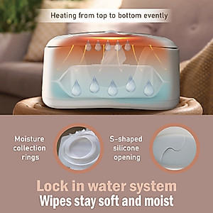GOGO Pure Baby Wet Wipe Warmer and Wet Wipe Dispenser, Advanced Features - 4 Bright Auto Off LED Ample Lights for Nighttime Changes, Dual Heat for Baby's Comfort, Improved Design and Only at Amazon
