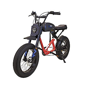 M Massimo 20" Fat Tire E-14 Urban Runner Electric Bike for Adults 48V 750W LED Headlight Taillight Full Suspension Range 43 MI 5 Speed Electric Motor 7 Speed Manual Shimano Gears (Red)