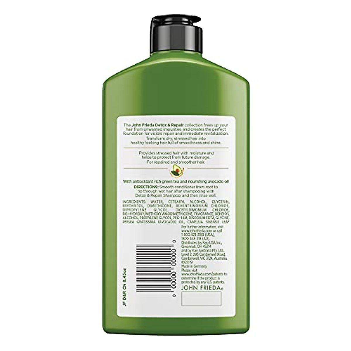 John Frieda Detox and Repair Conditioner, 8.45 Ounce Conditioner with Nourishing Avocado Oil and Green Tea