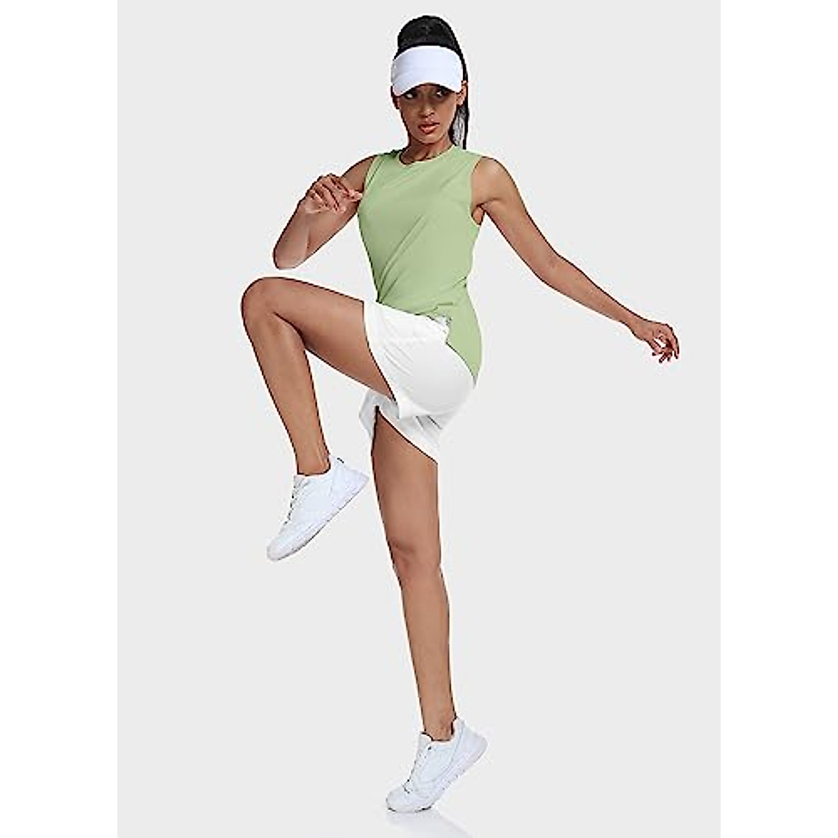 Hiverlay Workout Tank Tops for Women Loose Sleeveless Athletic Exercise Sports Gym Muscle Running Shirts Green s