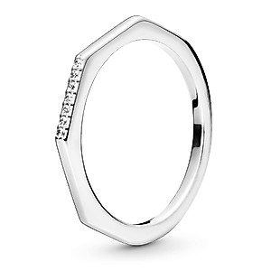 Pandora Jewelry Multifaceted Cubic Zirconia Ring in Sterling Silver, Size 5